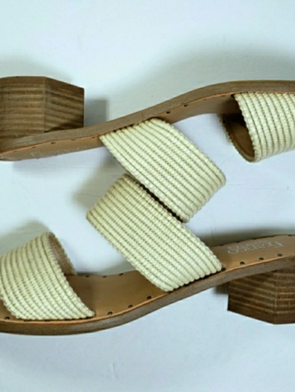 Franco Sarto | Shoes | Franco Sarto Canvas Slipon Chunky Heel Sandals ...